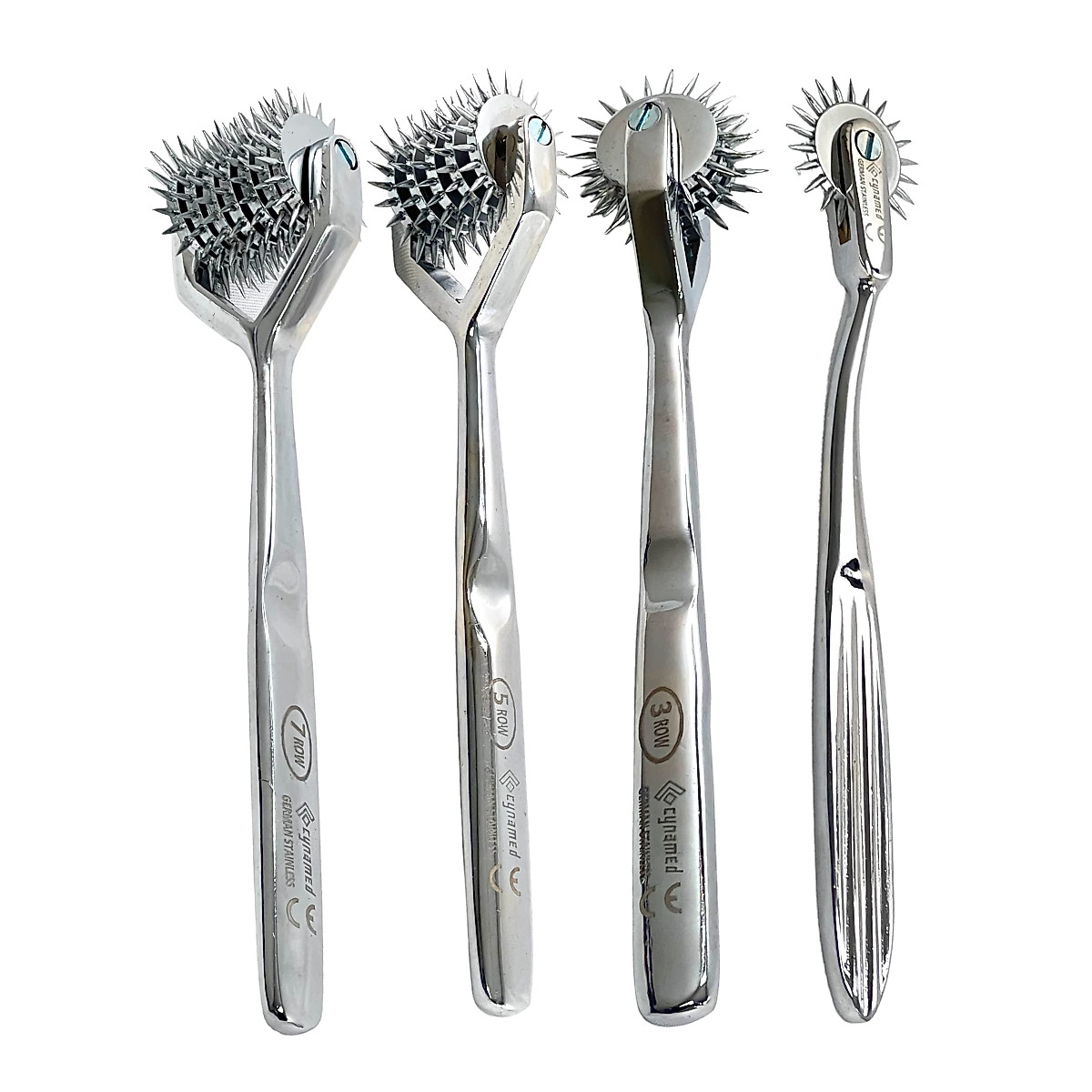 PREMIUM GERMAN SET OF 4 PCS DIAGNOSTIC NEUROLOGICAL WARTENBERG SENSORY PINWHEEL PIN WHEEL 1, 3, 5, 7 HEAD -A+ QUALITY