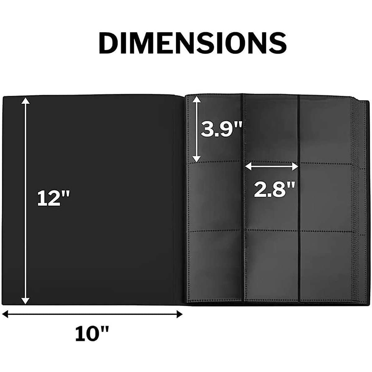 CTPOKO Trading Card Binder Holder, 9-Pocket Sports Card Collector Binder Album for TCG, MTG, Yugioh, photo card, Football, Basketball, Hockey and Baseball Cards - 20 Pages, 360 Card Capacity - Black