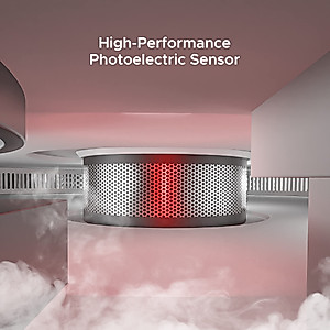 X-Sense Smoke Detector, 10-Year Battery Smoke Fire Alarm with Photoelectric Sensor, LED Indicator & Silence Button, 1-Pack