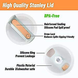 EXQUILEG 40 OZ Tumbler Lids Fit for Stanley Cup, Replacement Lids Fit for 40 OZ Stanley Adventure Quencher Travel Tumbler, Spill Proof Tumbler Cover for Stanley Cup Accessories (2 Pack, Pink)