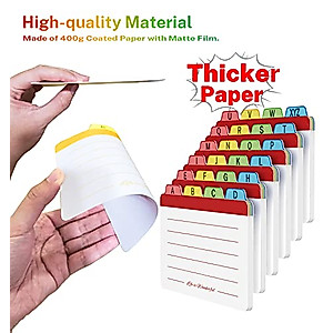Neando 3 x 5 inches Index Card Dividers, Alphabetical Tabbed Index Cards Guides, Colored Note Cards, File and Recipe Guides with Alphabetical Tabs, Assorted Colors, 24 Counts, A-Z Guide