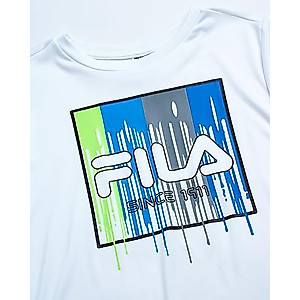 Fila Boys' Active Sweatsuit Set - 3 Piece Performance Hoodie Sweatshirt, Jogger Sweatpants, T-Shirt - Activewear Set (8-12), Size 8, Heather Grey