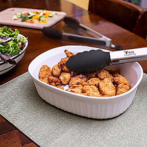 Tribal Cooking Kitchen Tongs with Silicone Tips - Stainless Steel tongs for cooking - 9" and 12" T