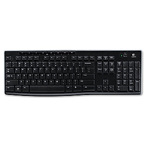 Logitech 920003051 K270 Wireless Keyboard, USB Unifying Receiver, Black