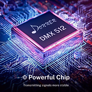 Donner Wireless DMX DMX512 Dfi DJ 2.4G DMX Wireless 3 Receivers with Tricolor LED Indicators & 1 Transmitter LED Lighting Control for LED Stage Disco Party Bar Lighting 4pcs