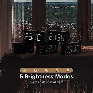 Digital Alarm Clock, 7.5" LED Big Number Clock for Bedroom with 2 Alarms,USB Charging Port,Battery Backup,Dimmer,Adjustable Volume,12/24H,Simple Plug in Digital Clock for Home Bedside Desk Nightstand