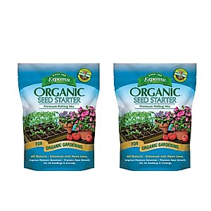 Espoma Organic Seed Starter Premium Potting Soil Mix - All Natural & Organic Seed Starting Mix with Mycorrhizae. For Organic Gardening, 8 qt, Pack of 2