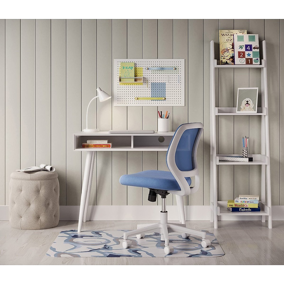 Realspace® 60"H 4-Shelf Narrow Ladder Bookcase, White