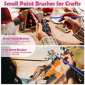 126 Pcs Small Paint Brushes Bulk, Kids Paint Brushes with Flat and Round Pointed Paint Brushes Set, Craft Brushes for Classroom Acrylic Oil Watercolor Canvas Face Painting