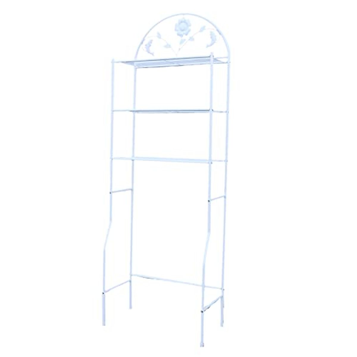 3-Tier Over-The-Toilet Storage Rack, Iron Space Saver Organizer Rack Stable Freestanding Anti-Tilt Shelf Bathroom Organizer Shelf Toilet Stands, 70.9x24.4x12.6 Inch (White)