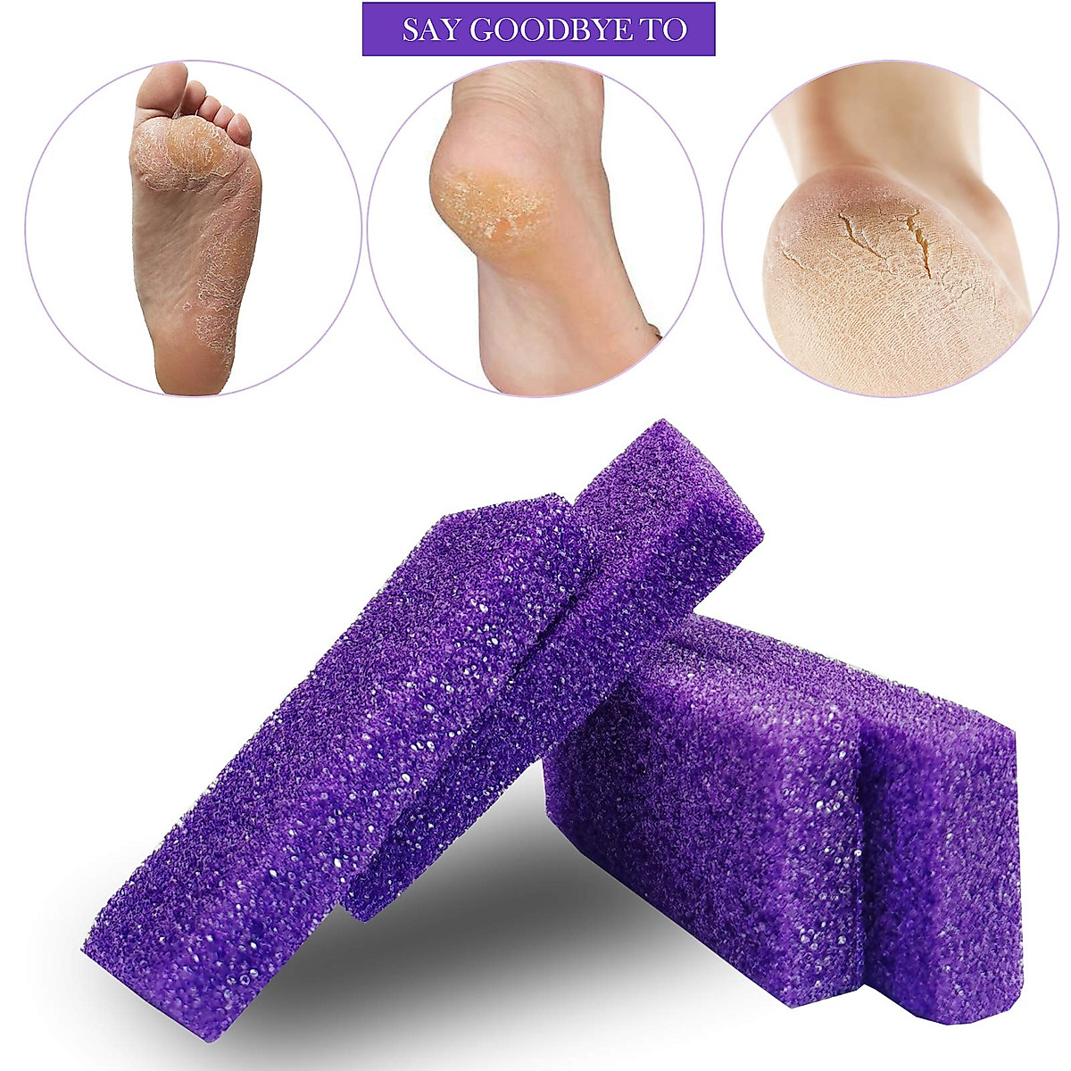 40 Pcs Pumice Stone for Feet Foot Scrubber Sponge for Feet Care and Callus Remover Mini Disposable Pumice Pads for Dead Skin Remover (Purple)