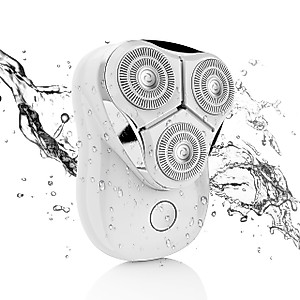 COSANO Mini Electric Shaver, Electric Razor for Men, 3D Floating Magnetic Shaving Head Portable Travel Razor with Type-C Charging IPX7 Waterproof, Wet & Dry for Travel, Car, Home Use, Gifts (White)