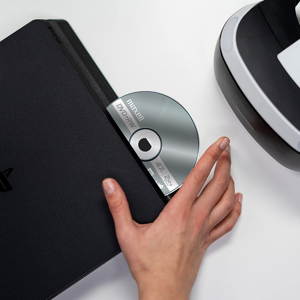 Maxell 634045 DVD-RW Blank Disc - Rewritable 4.7 Gb with Slim Jewel Case, 120min & Max Up to 4x, Superior Archival Life Digital Storage Playback & Up to 1000 Rewrite - 5 Pack