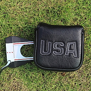 Golf Putter Cover, Putter Headcovers Golf Club Head Covers Putter Headcover for Blade Leather Golf Mallet Putter Head Covers with Magnetic for All Brands USA Style