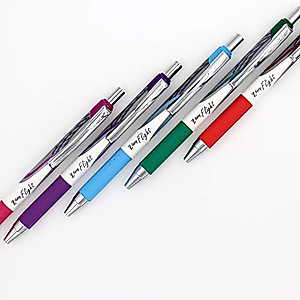 Zebra Pen Z-Grip Flight Retractable Ballpoint Pen, Bold Point, 1.2mm, Assorted Fashion Colors, 4-Count
