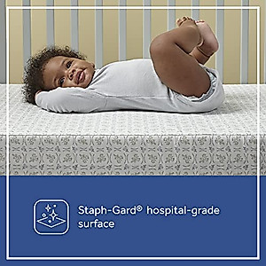 Sealy Butterfly 2-Stage Dual Firm Antibacterial Foam Baby Crib Mattress & Toddler Bed Mattress, Hypoallergenic Waterproof Memory Foam Crib Mattress, GREENGUARD GOLD Certified,Made in USA,52"x28",White