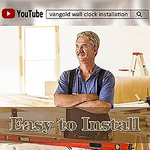 VANGOLD Wall Clock Oversized Wall Clock for Living Room Decor, Decorative Wall Clocks Battery Operated (Gold Home Decoration)