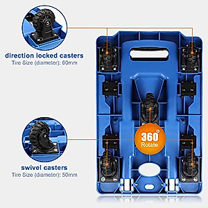 KelejakaMT Folding Hand Truck, 330 LB Heavy Capacity Luggage cart - 360° Rotating Platform Cart with Swivel Locked Casters and 2 Bungee Cords, Hand Cart is Suitable for Travel Shopping Moving Office