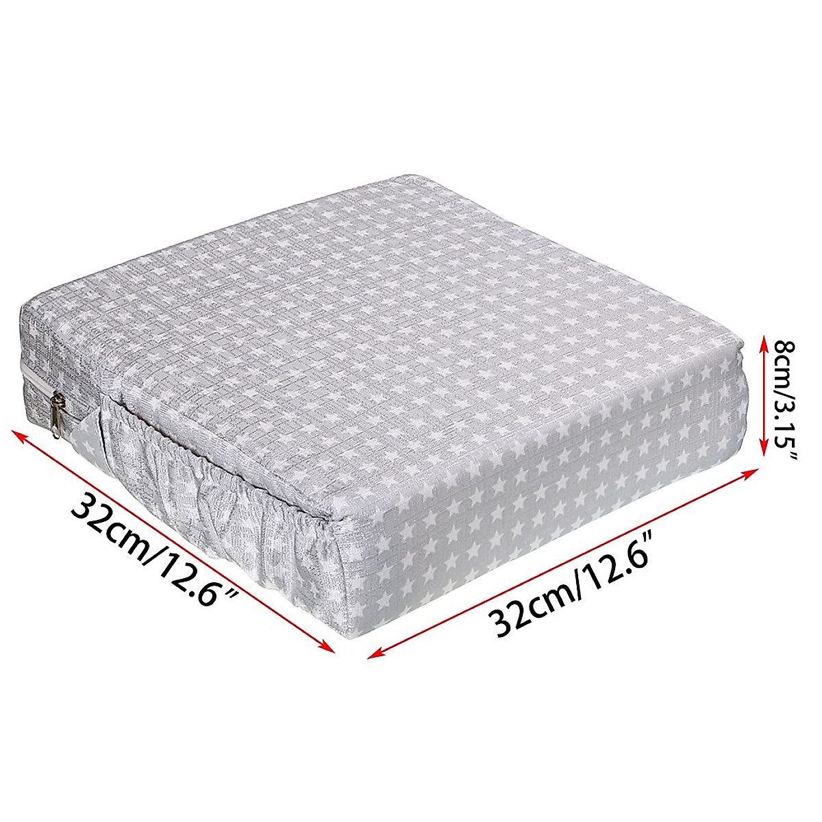 Sumnacon Chair Increasing Cushion - Baby Toddler Kids Infant Portable Dismountable Highchair Booster Cushion Washable Thick Chair Seat Cloth Strap (Grey Star)