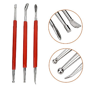 8Pcs Leather Craft Carving Stylus Tool Set,Double Headed Point Drill Pens Spoons Kit Set for DIY Handmade Leatherwork Embossing Carving