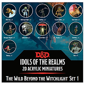 WizKids D&D Idols of The Realms: The Wild Beyond The Witchlight : 2D Set 1 -16pc Dungeons & Dragons 2D Acrylic Miniatures - RPG