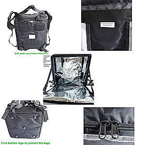 PK-92Z: Big Insulated Pizza Delivery Bag with Cup Holder, 16" L x 16" W x 16" H, Thermal Food Delivery Box For Scooter, Heat Insulated Food Delivery Bag For Bike, Side Loading, 2-Way Zipper Closure