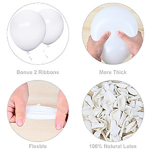 White Balloon Garland Arch Kit, 105Pcs White Balloons Different Sizes, 18 12 10 5Inch Wedding Balloons, for Engagement Birthday Baby Shower Bride Anniversary Gender Reveal Party Decorations