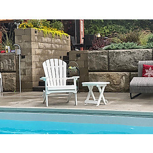 Phat Tommy Foldable Adirondack Chair - Poly Adirondack Chair Folding - HDPE, Heavy Duty, Recycled Plastic - All Weather Outdoor Furniture for Your Deck, Front Porch, or Patio, White