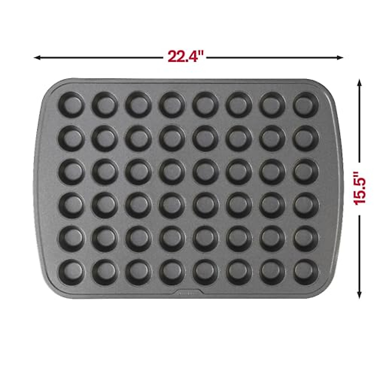 GoodCook 48-Cup Nonstick Steel Mini Cupcake and Muffin Pan, Gray