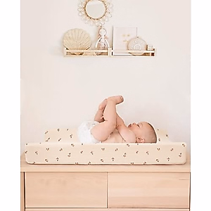 Konssy 2 Pack Muslin Changing Pad Cover for Baby Girls Boys 100% Cotton Fitted Diaper Changing Table Cover Set, Soft Changing Pad Sheets (Brown, Berry)