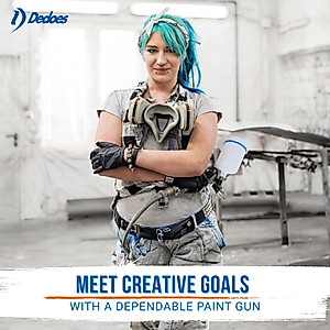 Dedoes - 2.0 mm HVLP Spray Gun with 600 ml Plastic Cup - Easy Painting Tools - Professional Grade Paint Sprayer for Indoor or Outdoor Applications - Consistent Finish - Innovative Paint Supplies