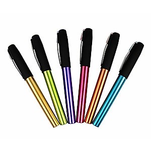 Hillento YIREN Fountain Pen Set, Student 6 Color Pen Set, Black Cap, Plastic(Golden, Blue, Green, Purple, Red, Orange)