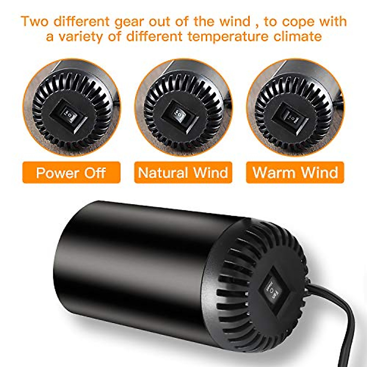 Portable Car Heater, 12V 150W Car Fan Plug in Cigarette Car Defroster Car Fan with Air Purification 2 in 1 Fast Heating & Cooling Function 3-Outlet with Sucker Holder