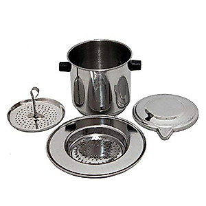 Vietnamese Coffee Maker Filter Set | French Press Style Coffee Filters | Pour Over Coffee Dripper | Portable Coffee Makers 1 Cup | Single Serve Coffee Maker | Reusable Coffee Press | Medium 8oz (1)