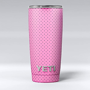 Design Skinz The Pink and Black Micro Polka Dot Pattern - Skin Decal Vinyl Wrap Kit Compatible with The Yeti Rambler Cooler Tumbler Cups