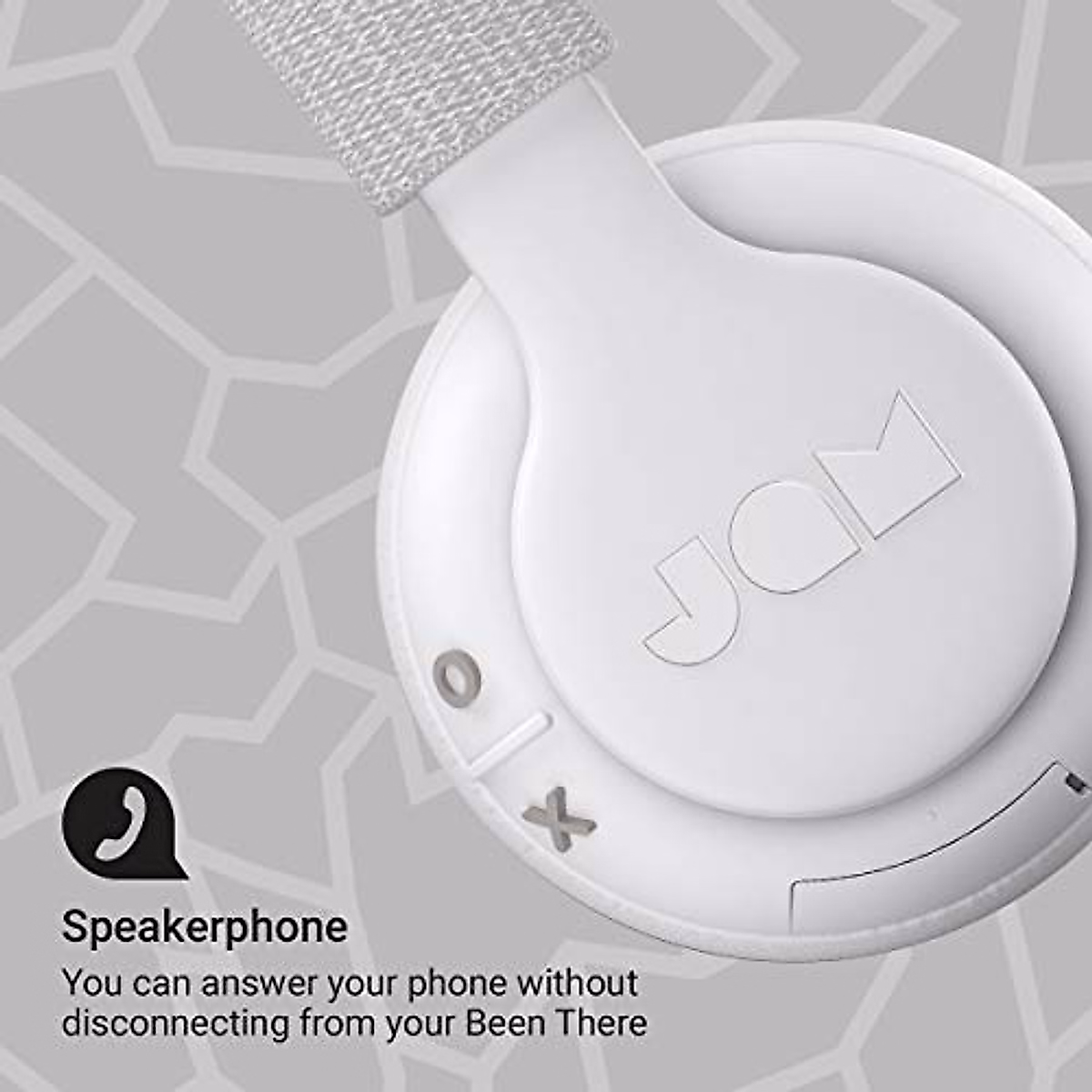Been There, On-Ear Bluetooth Headphones 14 Hour Playtime, Hands-Free Calling, Sweat and Rain Resistant IPX4 Rated, 50 ft. Range JAM Audio Gray, 8.63x3.13x8.75