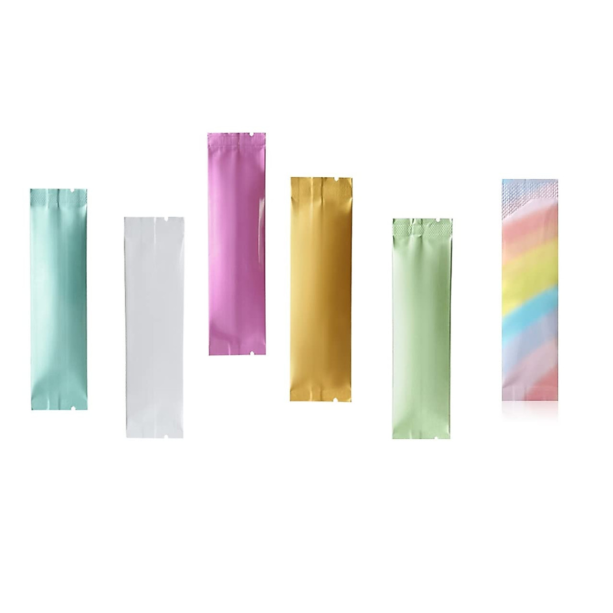 200Pcs Coffee Sugar Bag Heat Seal Aluminum Foil Plastic Bags Matte Colored Ziplock Bags Open Top with Tear Notch Zipper Pouch Food Saver Bag Short Term Food Storage Packaging White