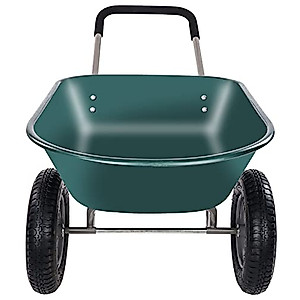 BalanceFrom Dual-Wheel Home Garden Yard Utility Wheelbarrow Cart with Built-in Stand