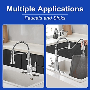 Greenspring Sink Hole Cover Chrome 10 Inch 1 or 3 Hole Long Rectangle Cover Deck Plate Faucet Escutcheon for Bathroom or Kitchen Vanity Sink Faucet Stainless Steel