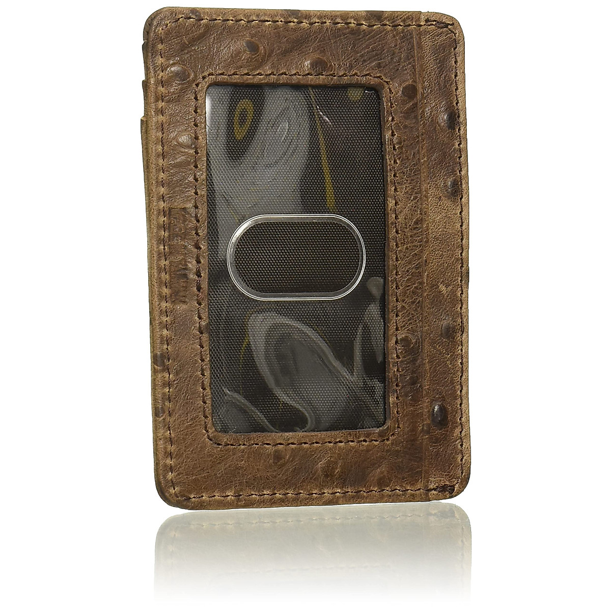 Nocona Belt Co. Men's Nocona Brown Ostrich Magnet Money, One Size