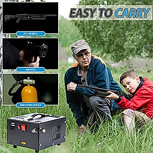 Portable pcp air compressor 4500psi 300bar 12v DC or 110v AC with power supply,oil&water free,high pressure PCP Compressor Pump for Air Gun and Paintball/Scuba Tank