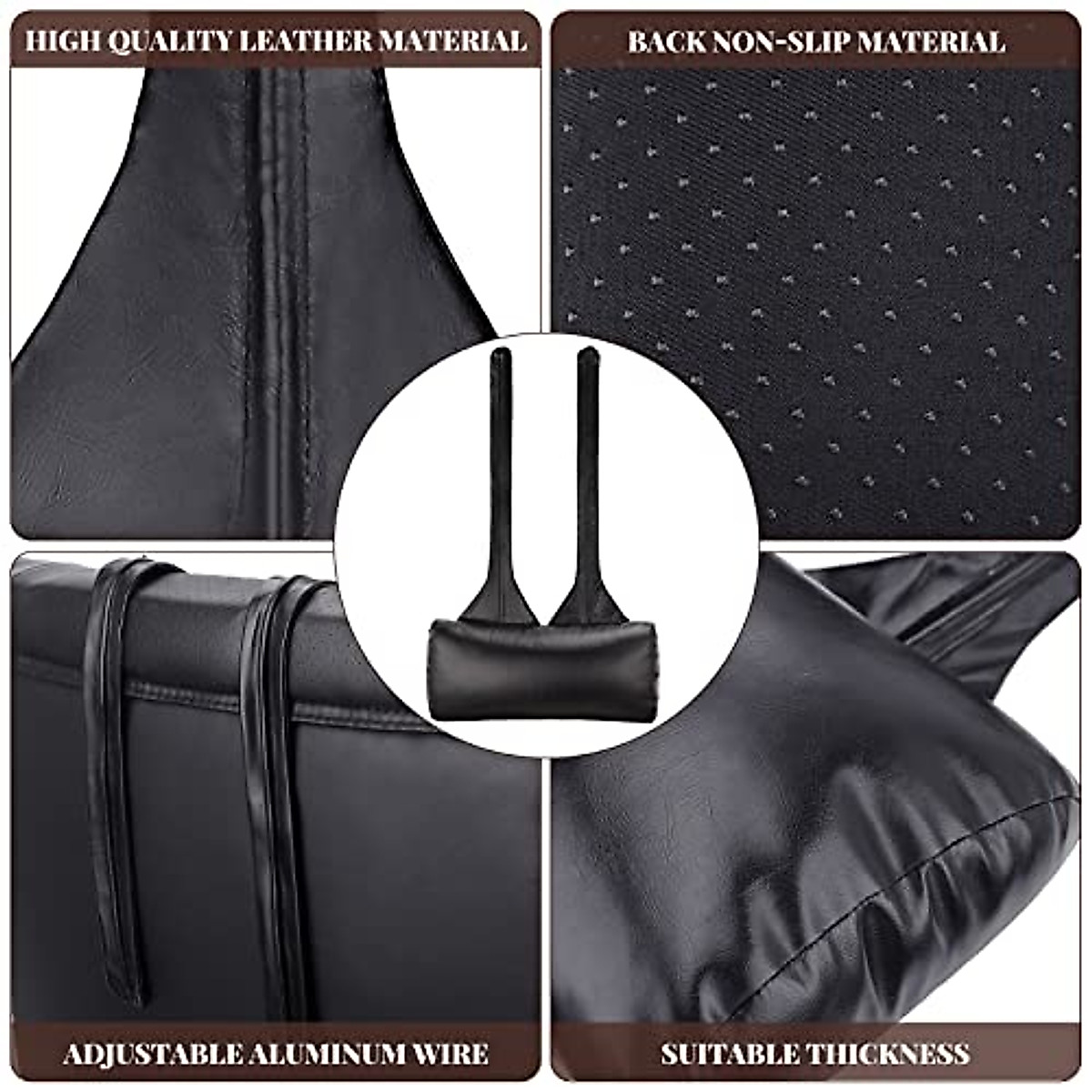 Sintuff 2 Pcs Leather Recliner Neck Pillow Leather Recliner Head Pillow Recliner Headrest Cushion Pillow for Body Relax Leather Recliner Head Pillow (Black)