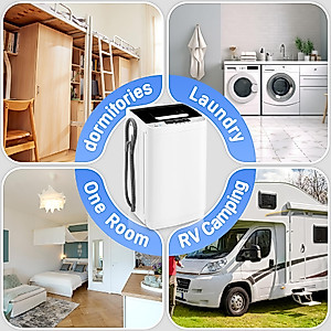 Kasunpul 0.9cu.ft Full Automatic Washer, Small Portable Washing Machine with 10 Wash Programs, Built-in Drain Pump and LED Display, Compact Laundry Washer Spinner for Apartment, RV, Dorm
