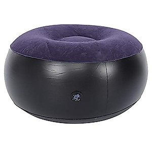 Indoor Outdoor Inflatable Stool, Footstool Leg Rest Pillow Car Flocking Couch Round Air Ottoman Cushion Fast Inflating Chair Travel Accessories for Kids Toddlers Adults Home Patio Garden Camping Yoga