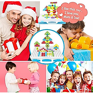 Parhlen Educational Toys Building Blocks, 244 Pieces Electric Screwdriver DIY Building Toys for Boys and Girls, Educational Construction Building kit for Kids Ages 4 5 6 7 8 9 10 Year Old