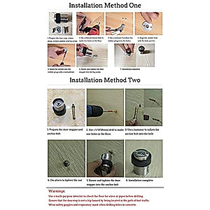 TPOHH Brushed Stainless Steel Cylindrical Floor Mount Door Stop, 1-3/4" Height