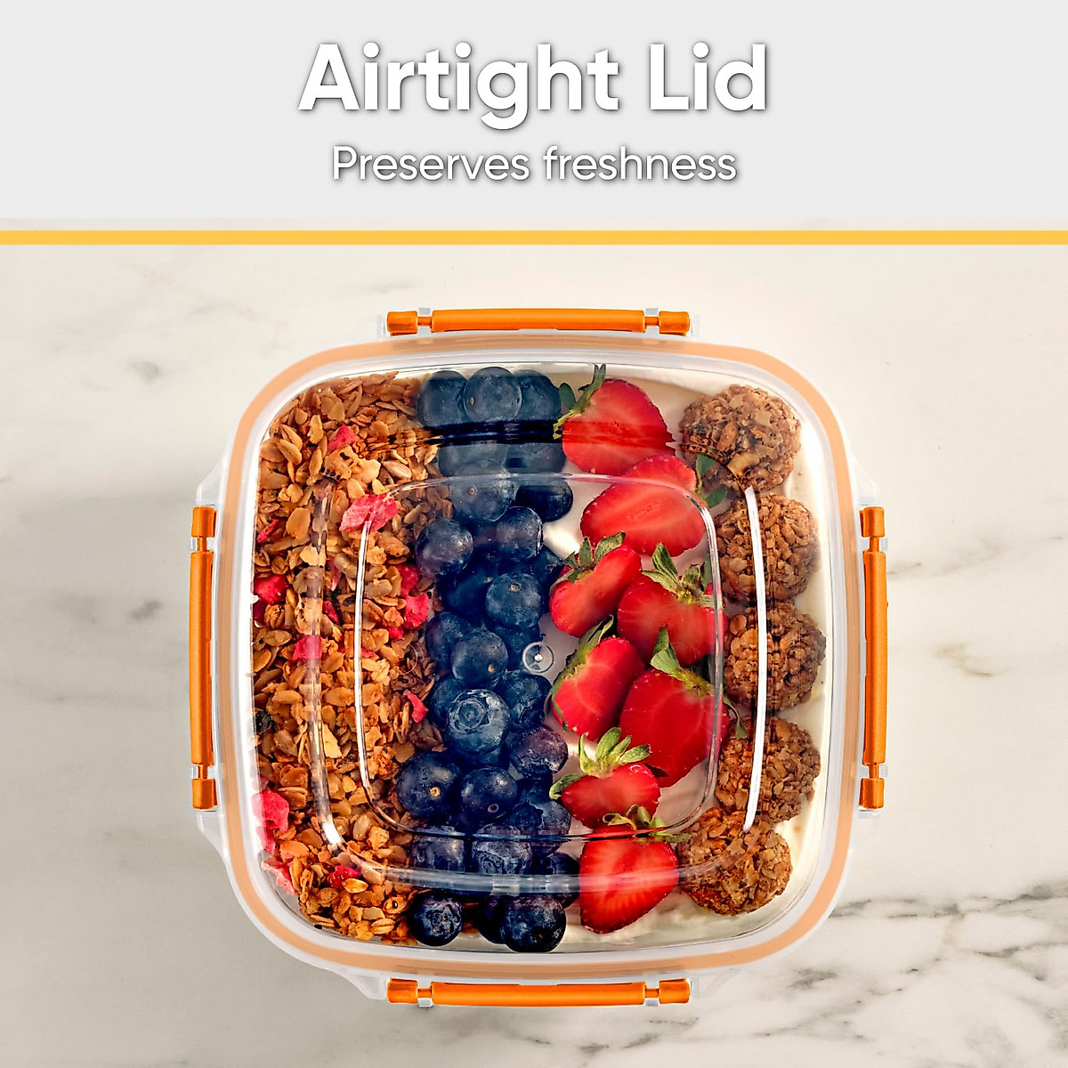 Superio Food Storage Container, 80 oz, Orange