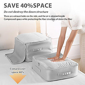 Generic Ultra Space Saving Self Compression Organizer,Heavy Duty Moving Bags,Storage Tote for Space Saving,Self Compressing Moving Clothes Organizer Bags for Comforters,Clothes,Bedding (Grey,X-Large)