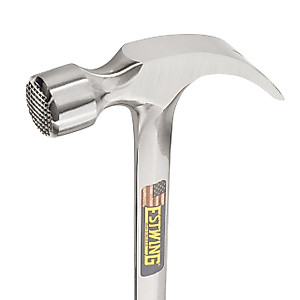 ESTWING Framing Hammer - 22 oz Long Handle Curved Claw with Milled Face & Shock Reduction Grip - E3-22CM