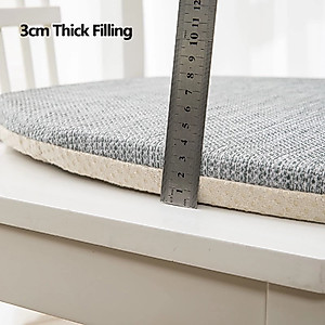 ZIBENE Seat Cushion for Dining Room Chairs Set of 6, Chair Pads for Dining Chairs with Ties, Kitchen Chair Cushion Non Slip 6 Pack, Washable Detachable Sitting Pads for All Seasons Beige